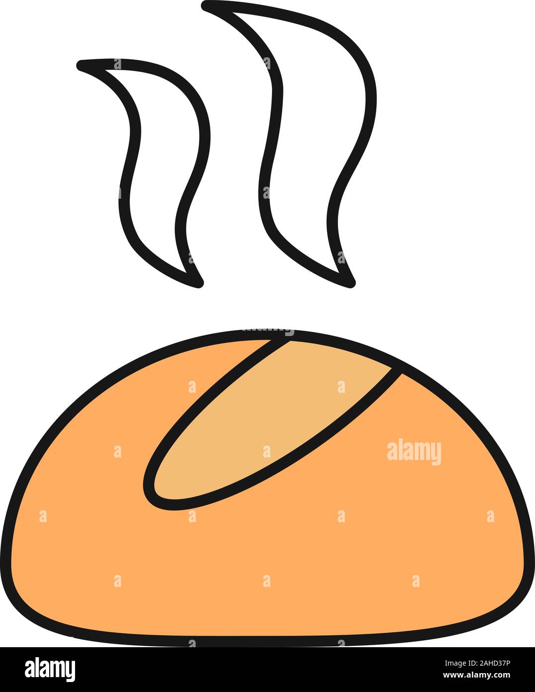 Dinner roll color icon. Round bun. Isolated vector illustration Stock ...