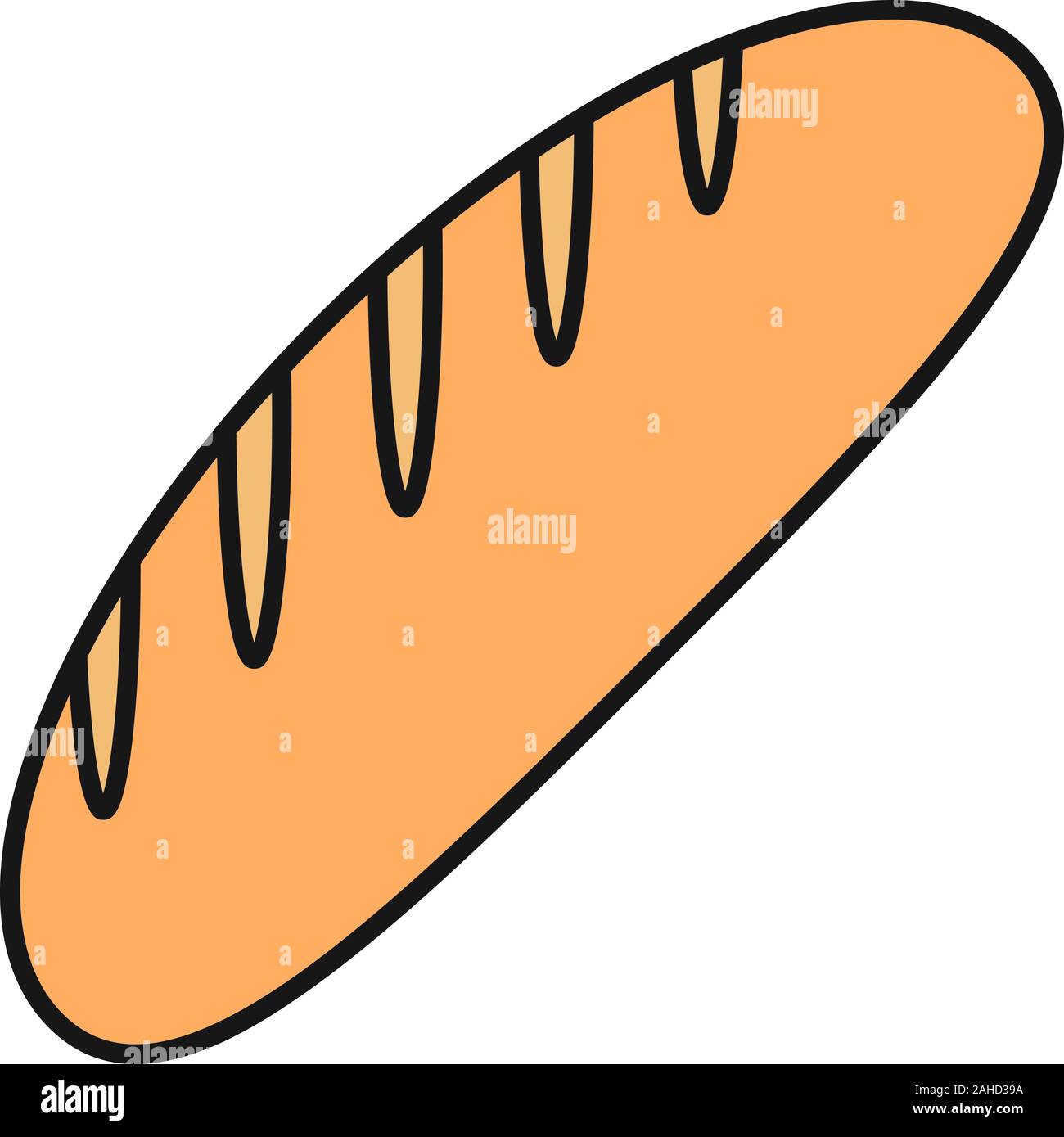 Bread loaf color icon. Bakery. Isolated vector illustration Stock ...