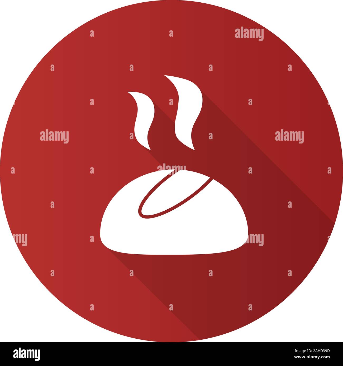 Dinner roll flat design long shadow glyph icon. Round bun. Vector ...