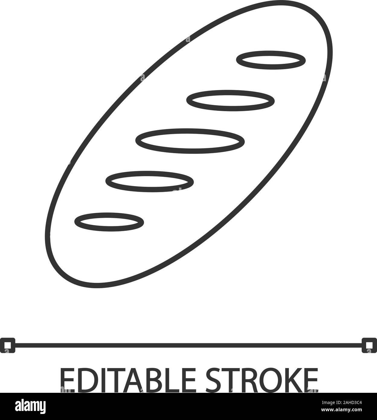 Bread loaf linear icon. Thin line illustration. Bakery. Contour symbol ...