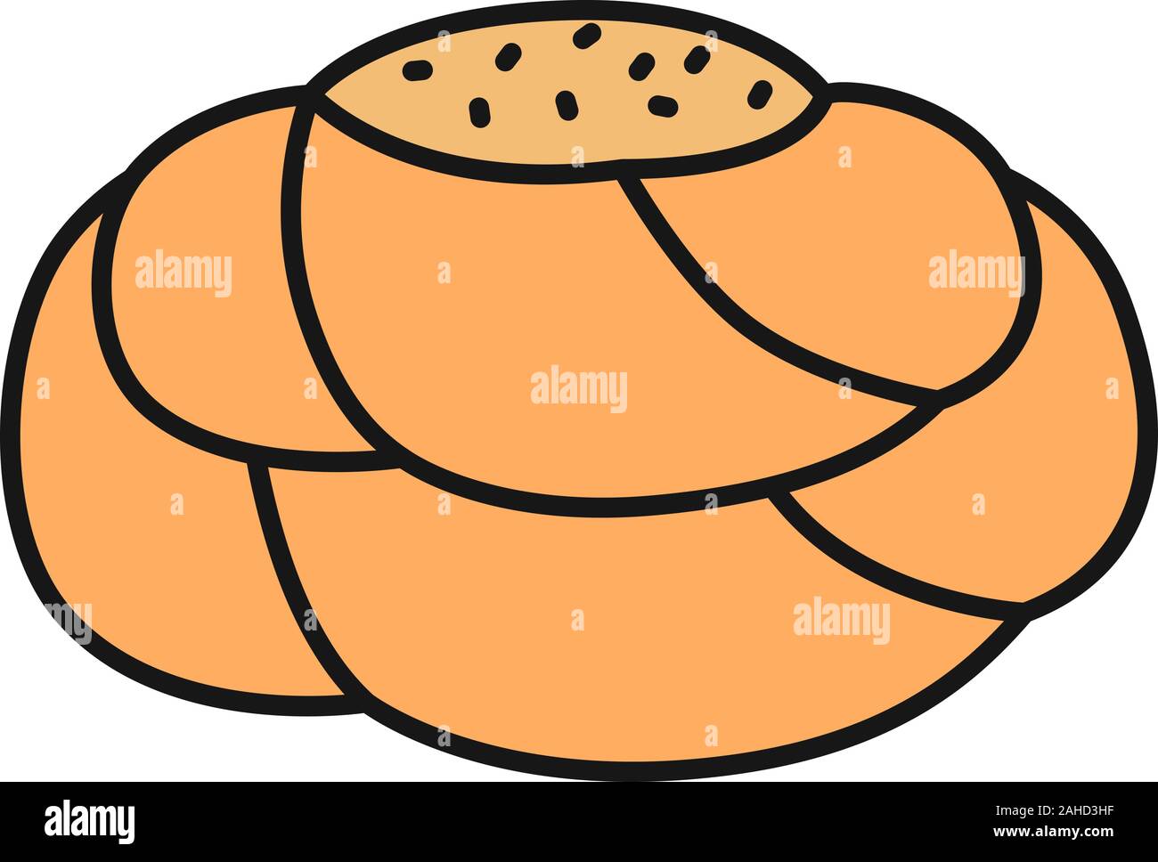 Pastry bread color icon. Sweet dough. Fancy bread. Isolated vector ...