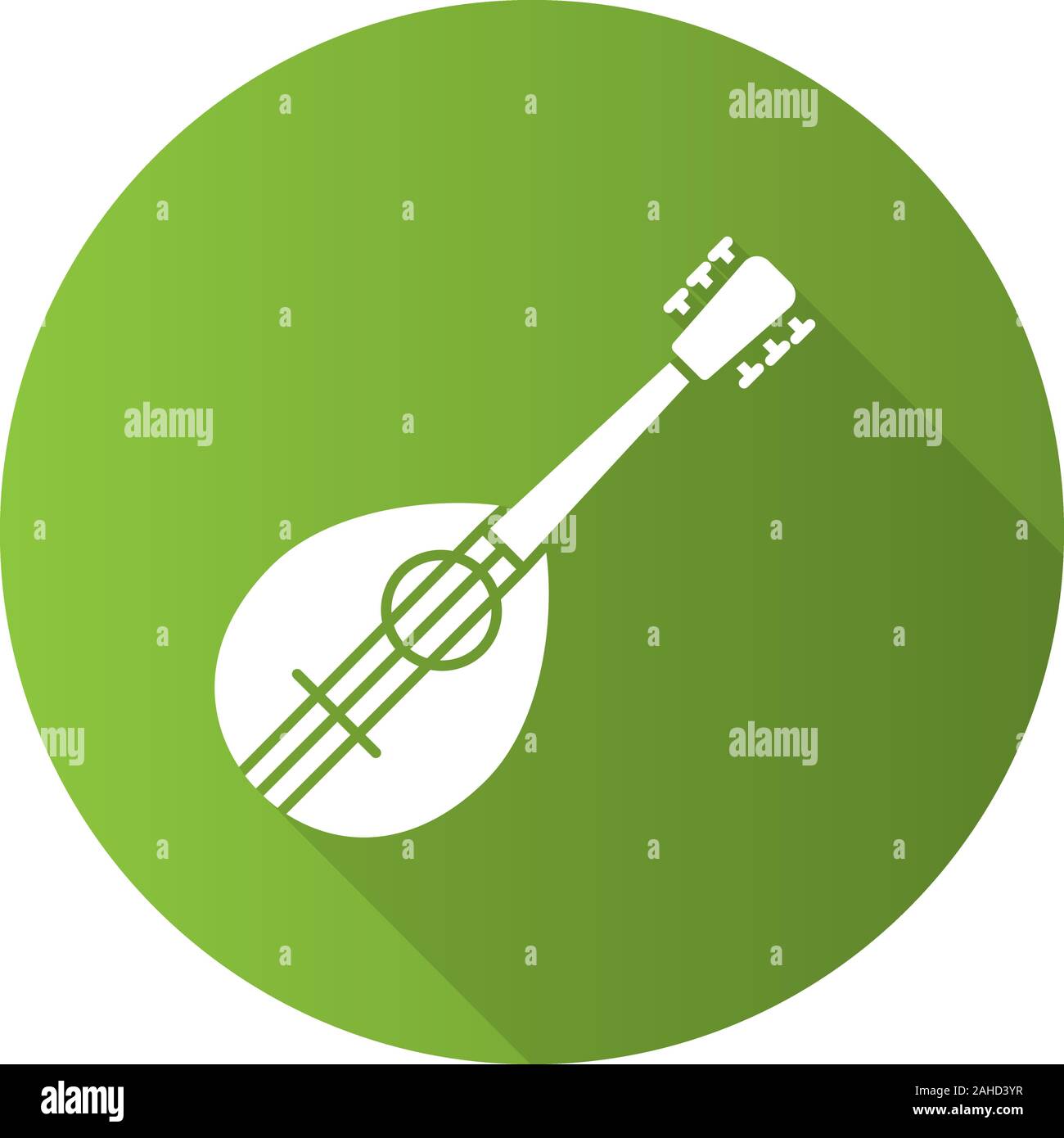 Mandolin flat design long shadow glyph icon. Vector silhouette illustration Stock Vector Image ...