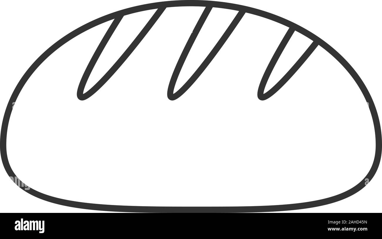 White round bread linear icon. Thin line illustration. Bakery. Contour ...