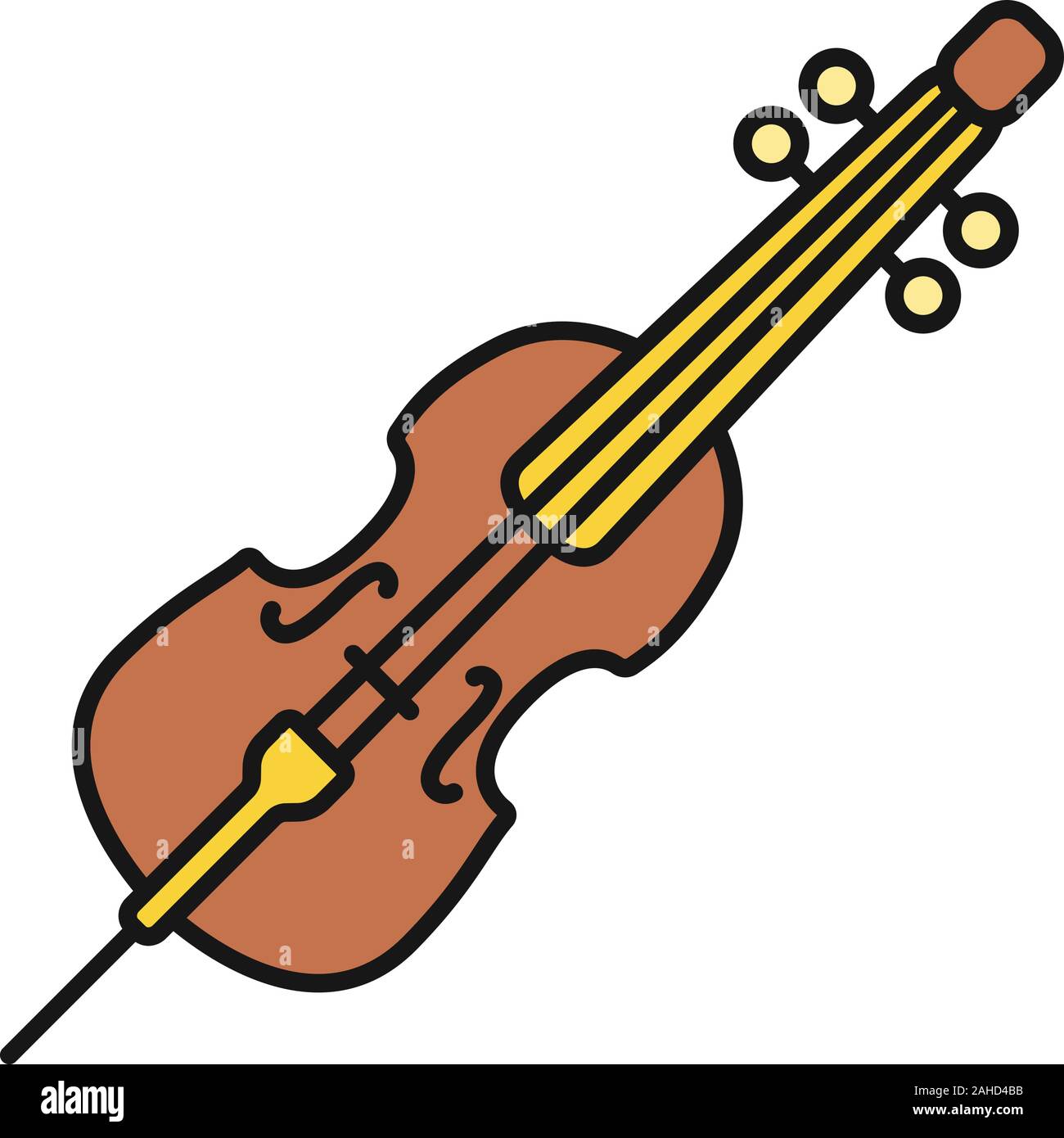 Cello color icon. Violoncello. Isolated vector illustration Stock ...