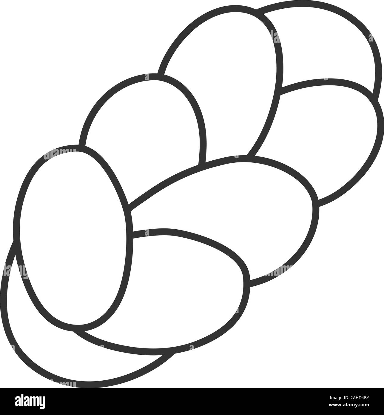 Challah linear icon. Thin line illustration. Holiday jewish braided ...