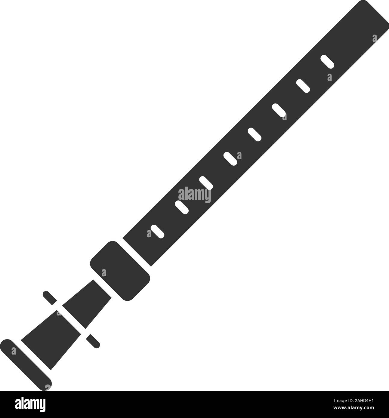 Duduk instrument glyph icon. Silhouette symbol. Negative space. Vector ...