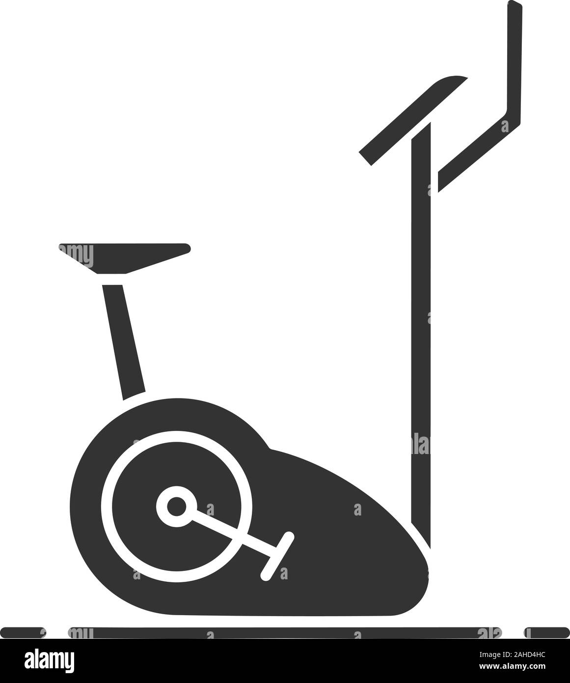 Exercise bike glyph icon. Stationary bicycle. Silhouette symbol ...