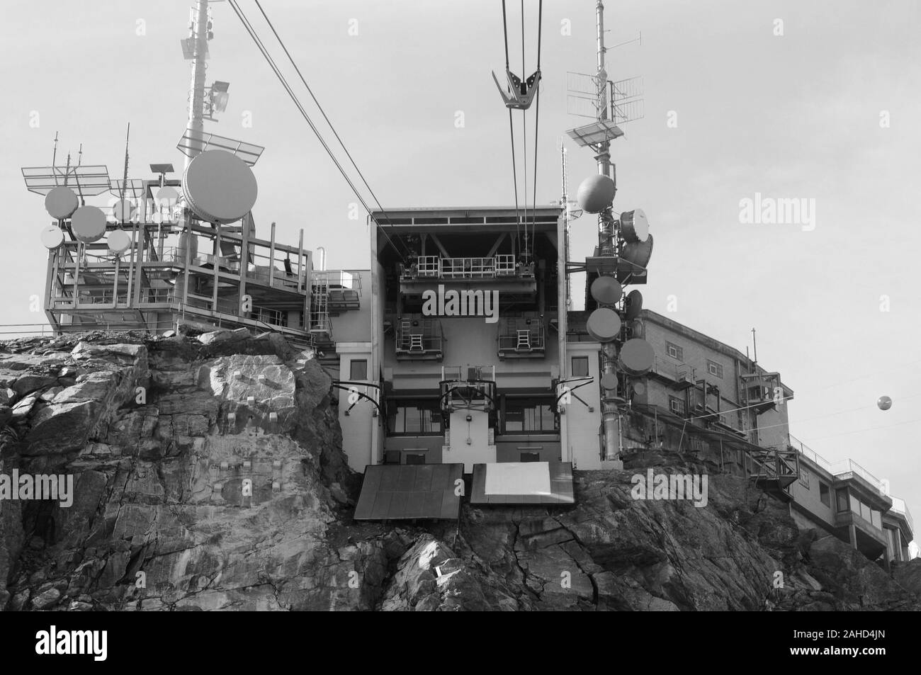 St moritz cable car Black and White Stock Photos & Images - Alamy
