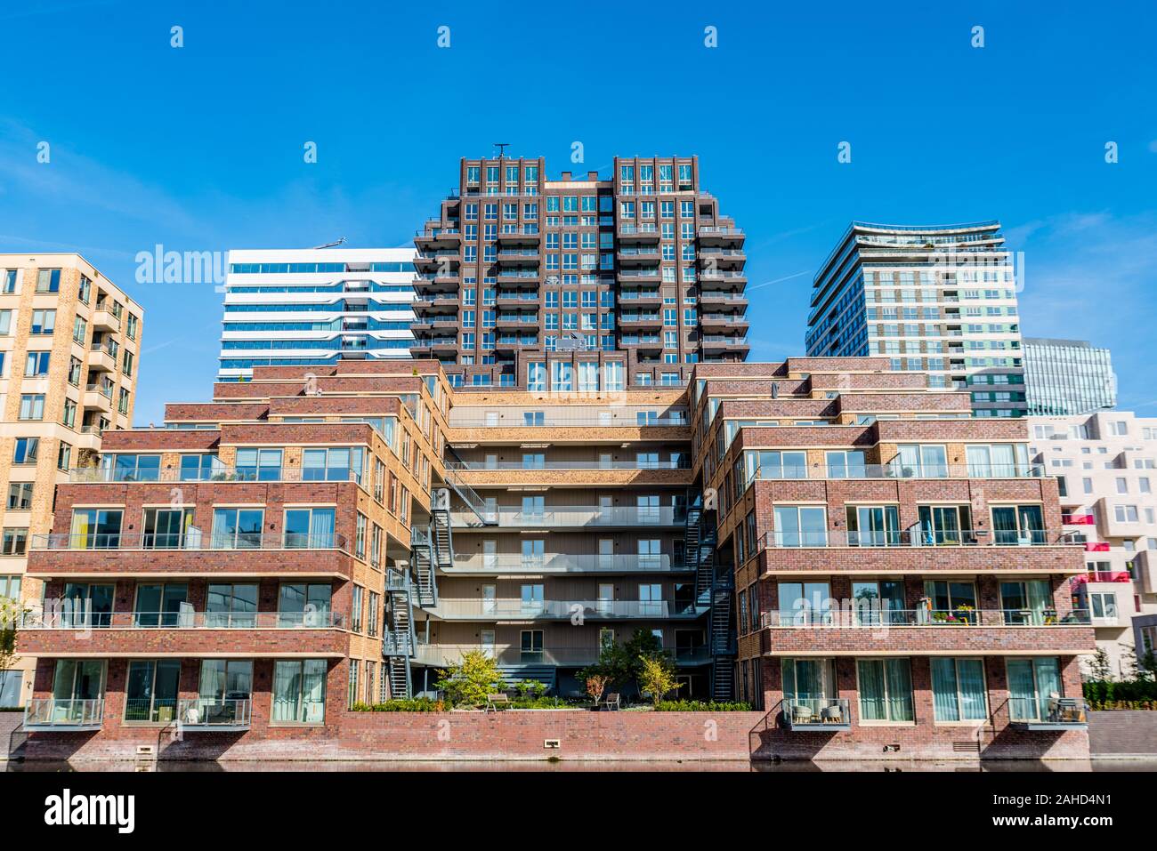 Amsterdam 29 September 2019 glass tower buildings in the financial ...