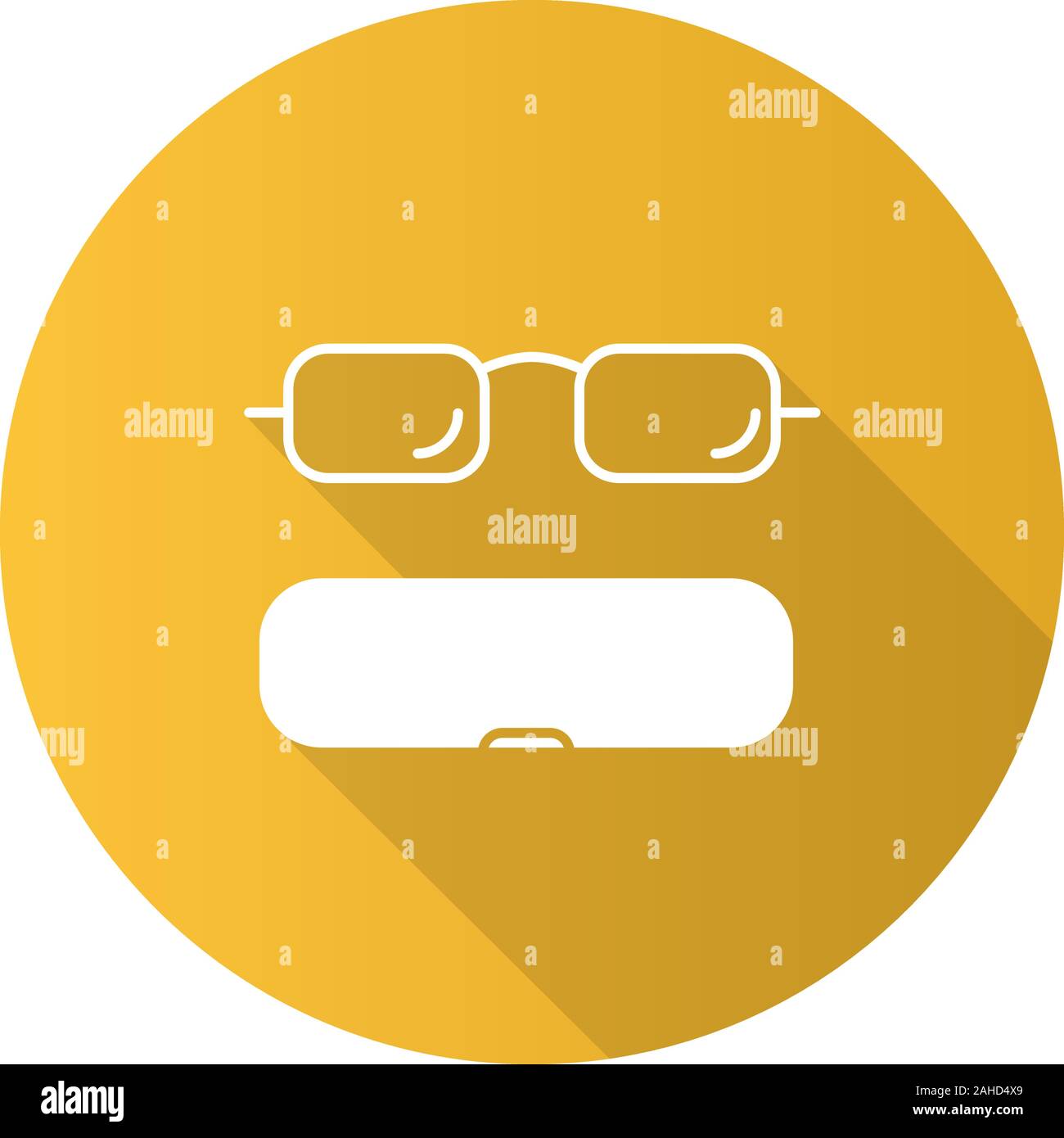 Eyeglasses case flat design long shadow glyph icon. Spectacles box ...