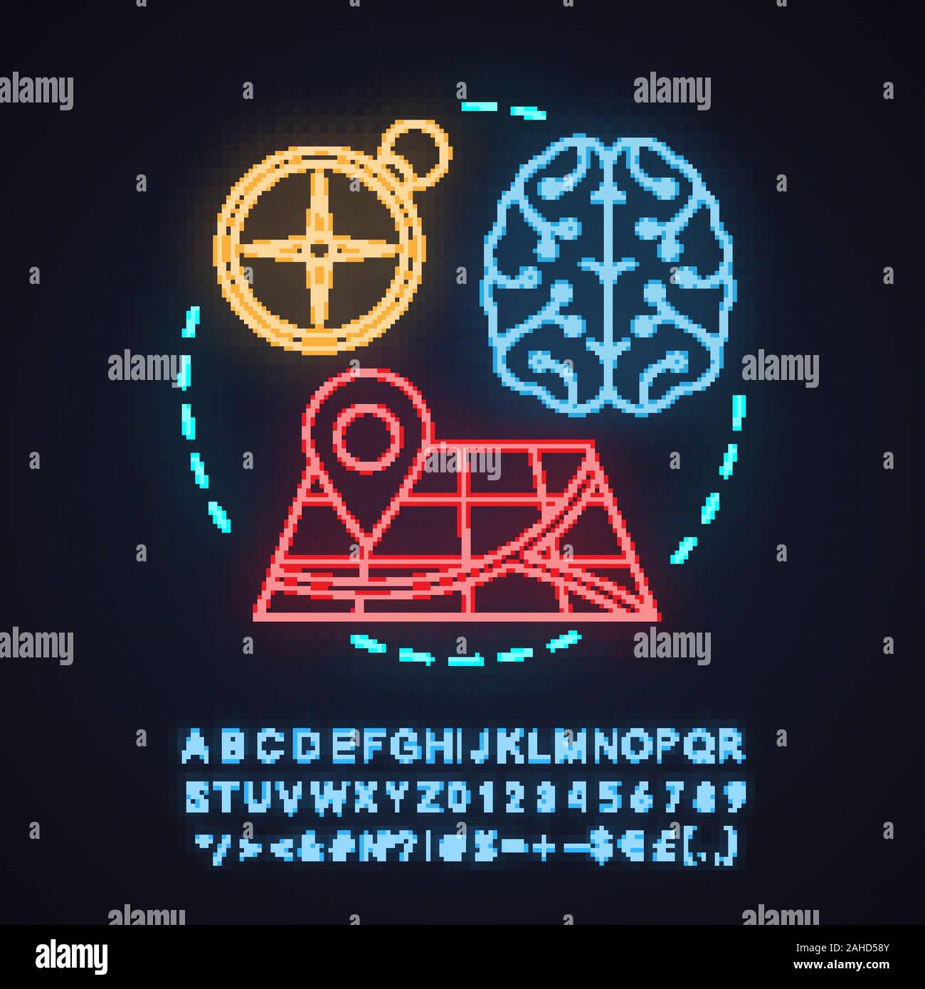Mind mapping neon light concept icon. Data analytics. Critical thinking ...