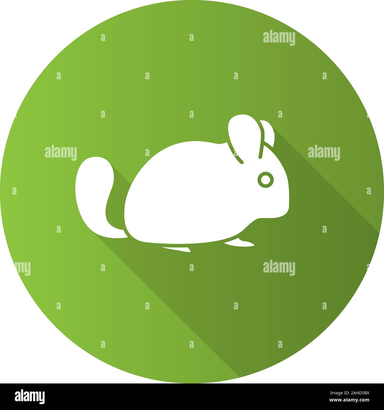Chinchilla flat design long shadow glyph icon. Vector silhouette ...
