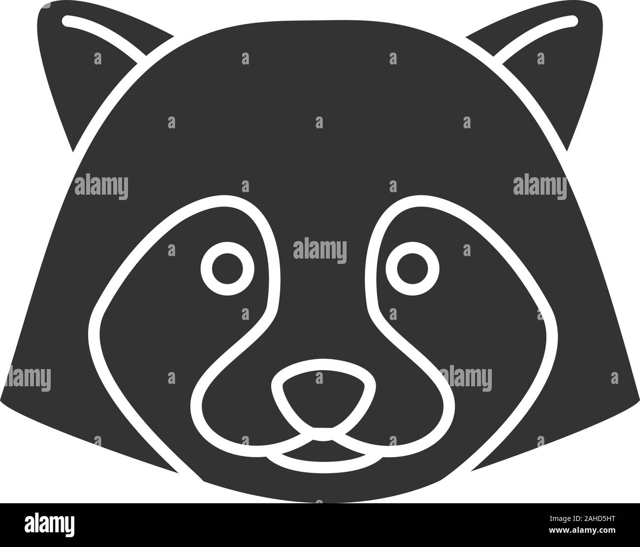 Raccoon glyph icon. Silhouette symbol. Negative space. Vector isolated ...