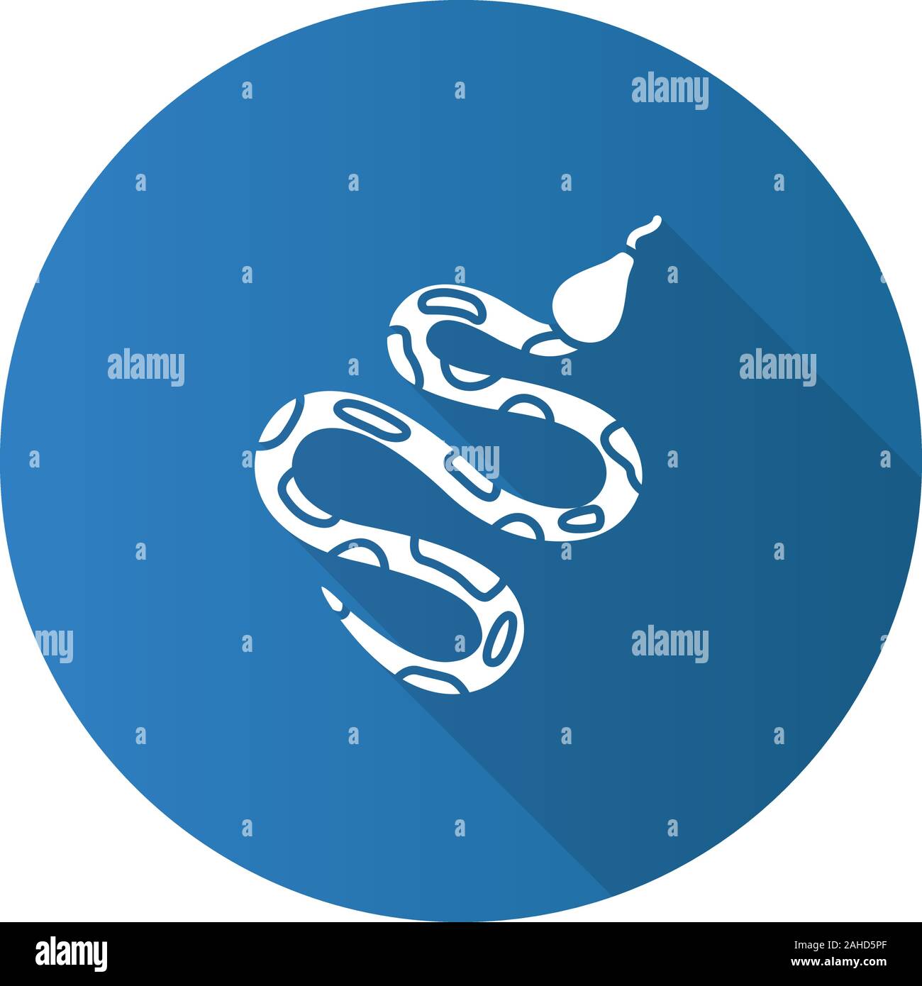 Python flat design long shadow glyph icon. Snake. Boa constrictor ...