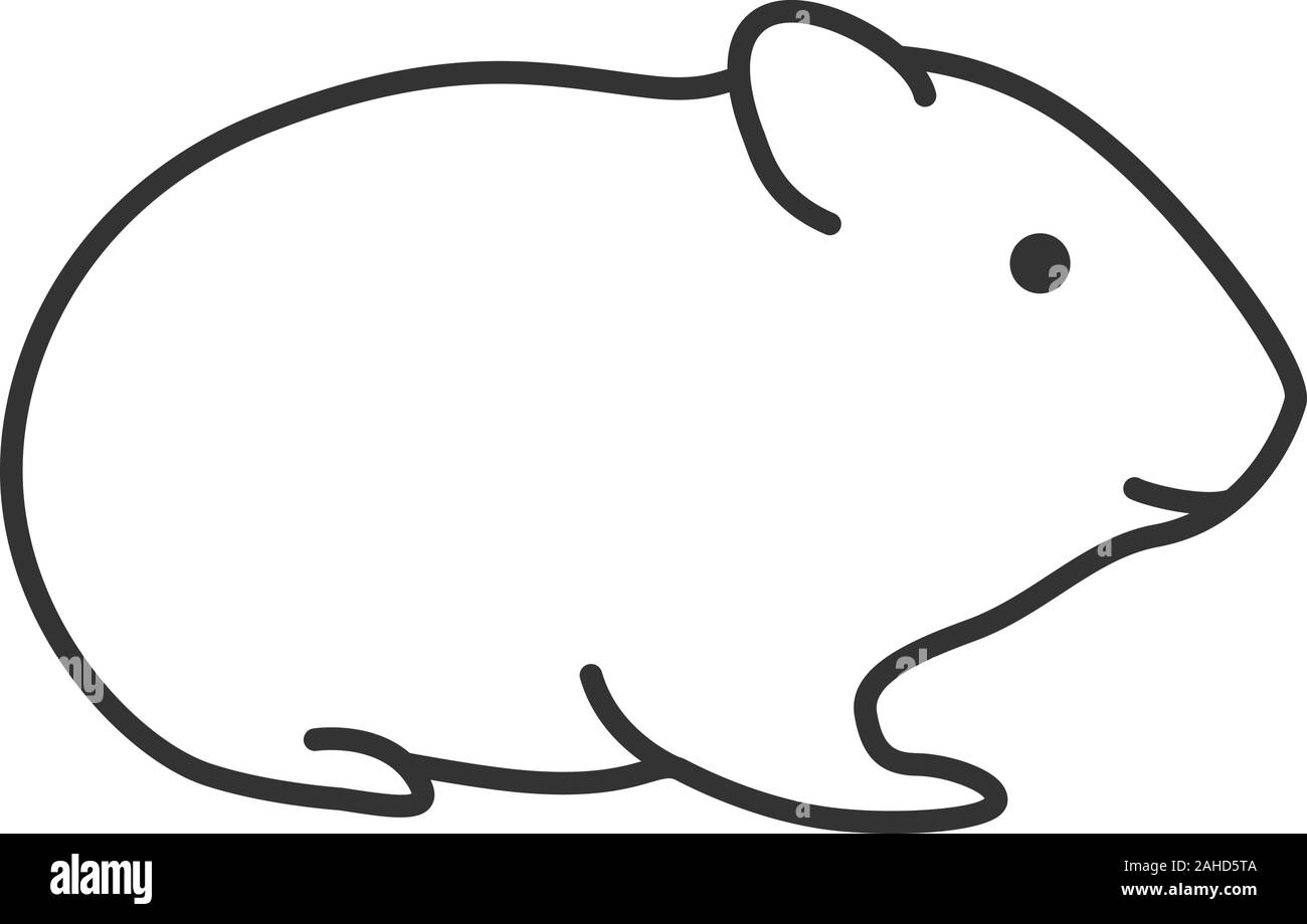 Hamster Linear Icon Thin Line Illustration Rodent Contour Symbol Vector Isolated Outline