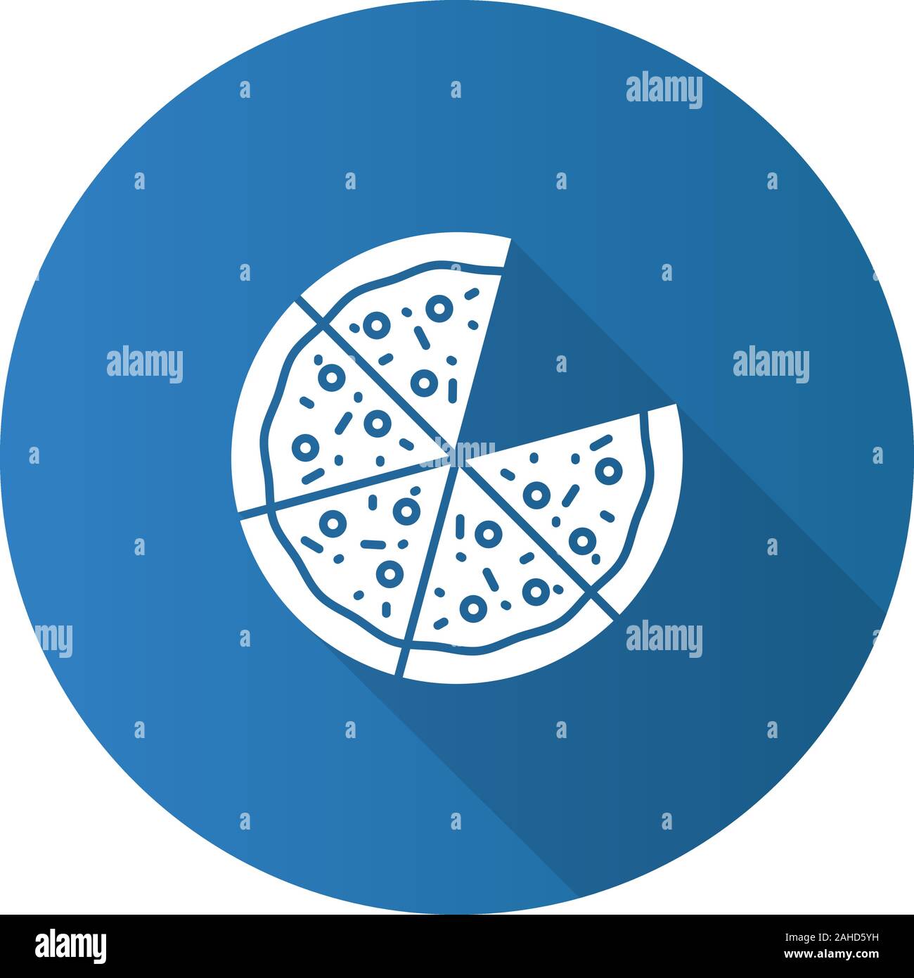 Pizza flat design long shadow glyph icon. Vector silhouette ...