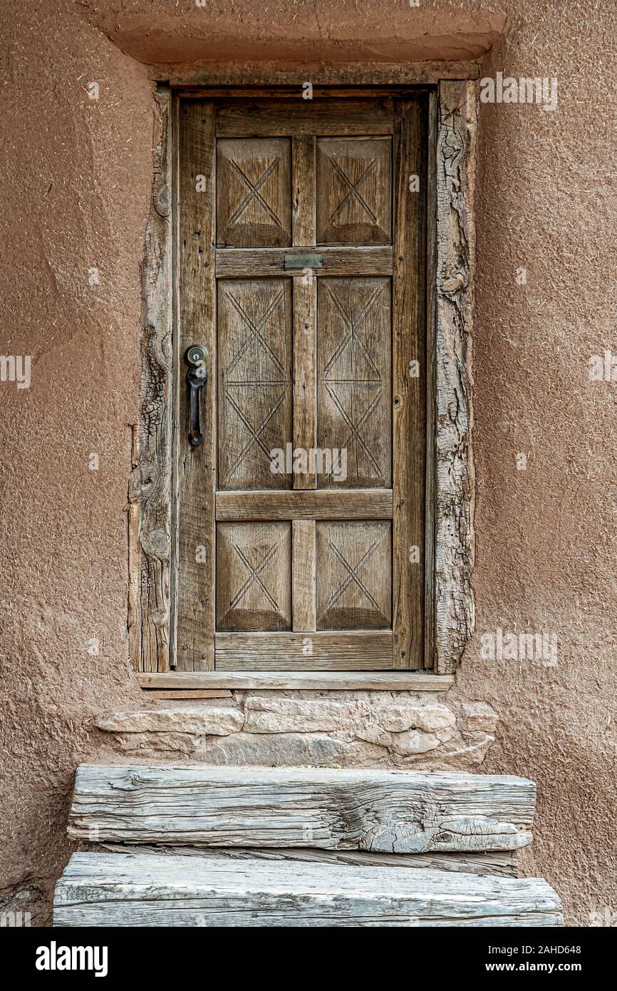 Door, El Rancho de las Golondrinas living history museum, Santa Fe, New ...