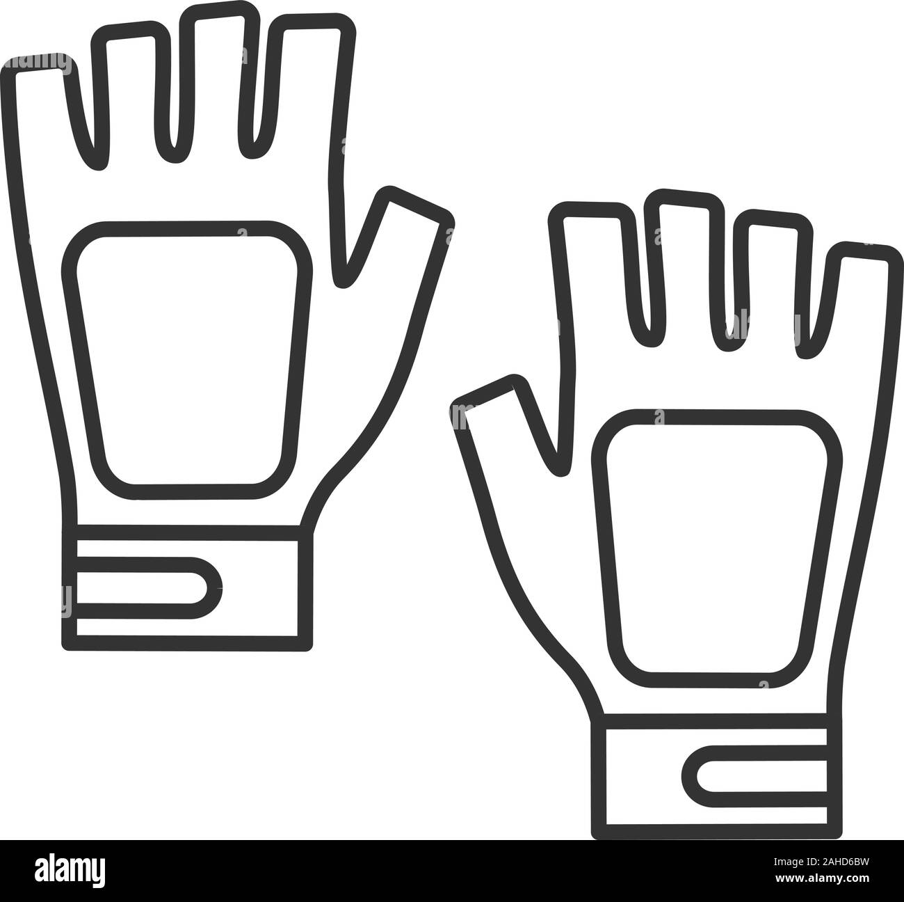 Fingerless Gym Gloves Linear Icon Thin Line Illustration Contour