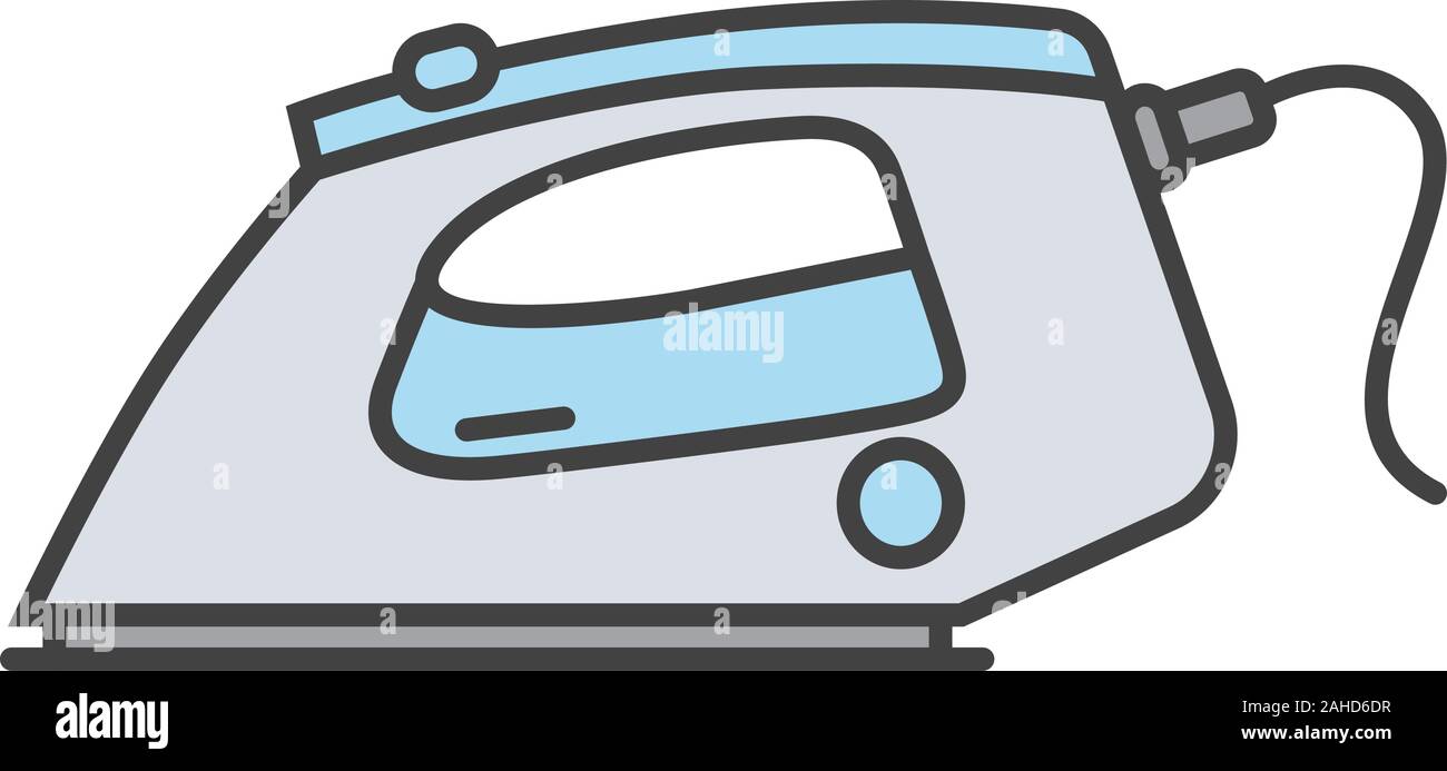 Steam iron color icon. Isolated vector illustration Stock Vector Image ...