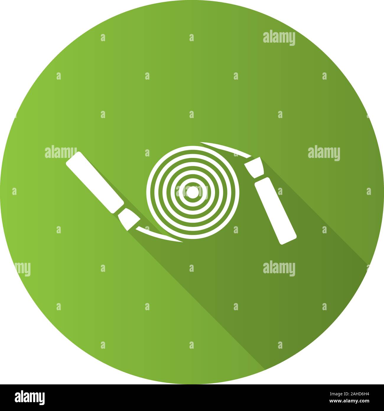 Jump rope flat design long shadow glyph icon. Skipping rope. Vector ...