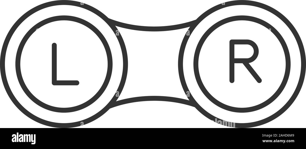 Eye contact lens box linear icon. Thin line illustration. Contour ...