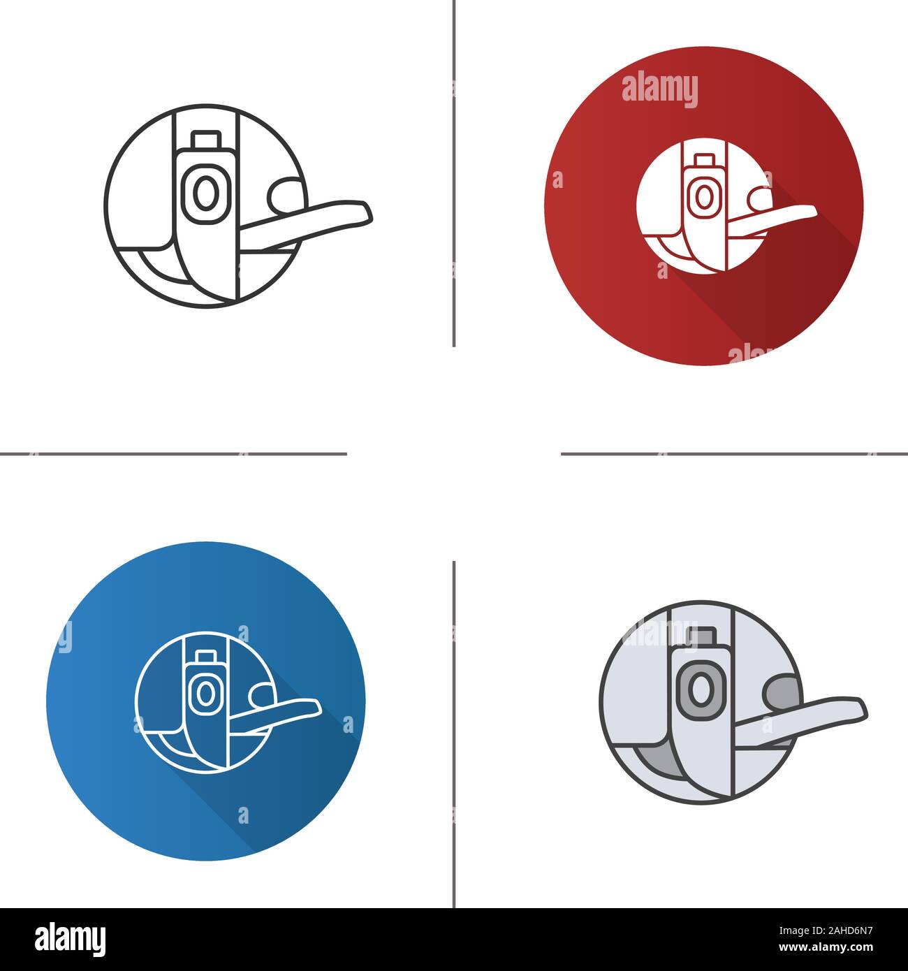 Bobbin case icon. Flat design, linear and color styles. Sewing machine ...