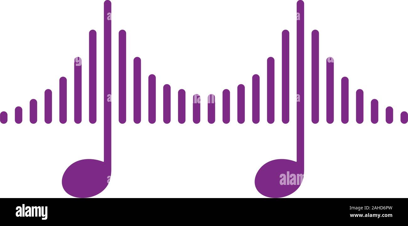 Striped bridge icon with music notes. Musical concept design Stock ...