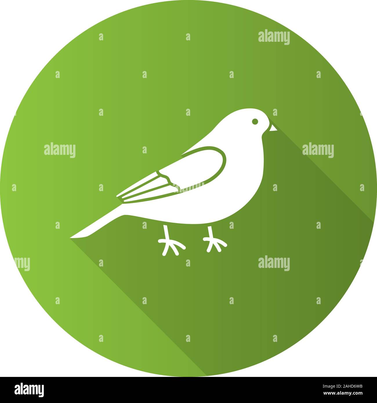 Canary flat design long shadow glyph icon. Songbird. Vector silhouette ...