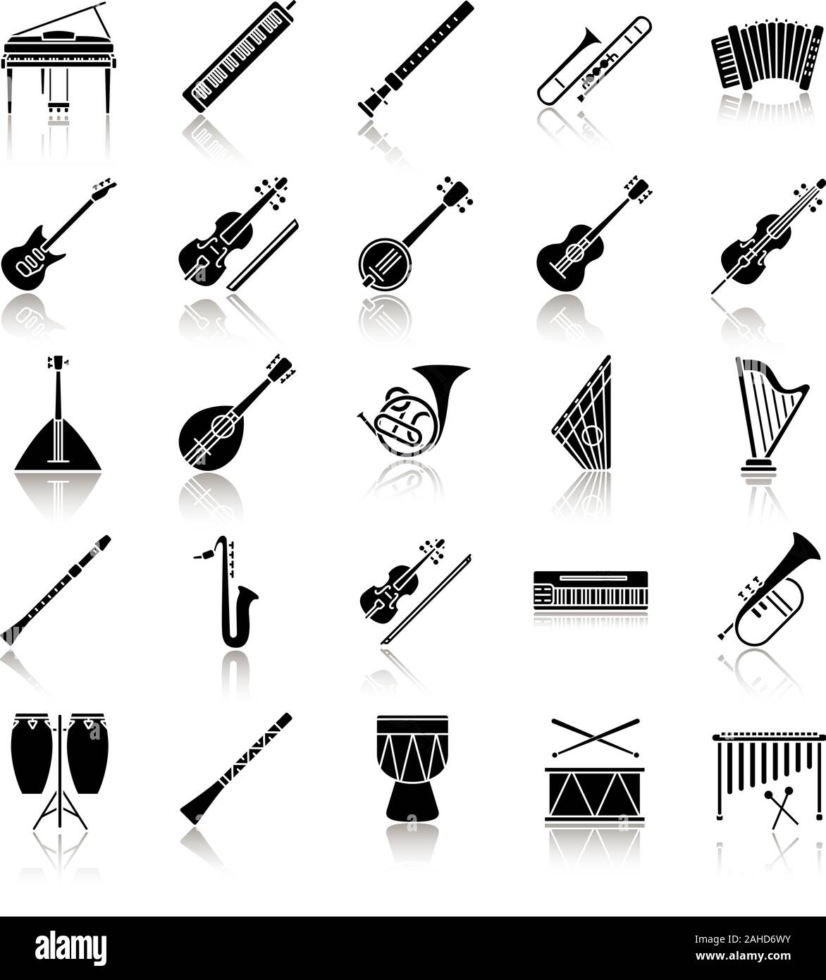 Long brass instruments Stock Vector Images - Alamy