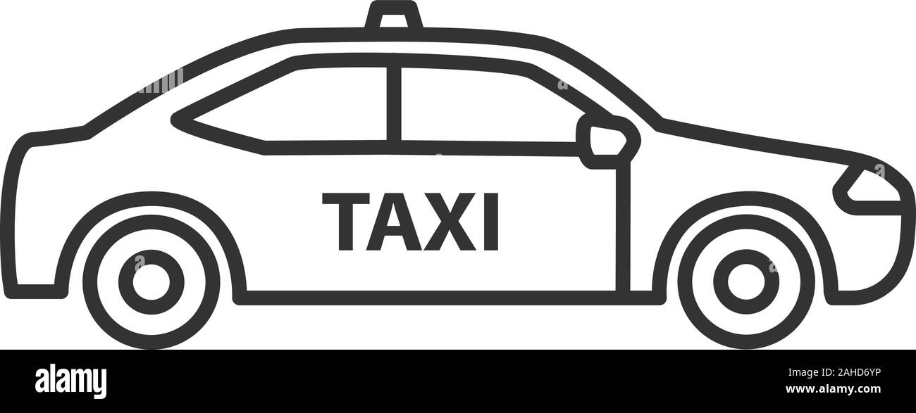 Car linear icon. Taxi. Thin line illustration. Automobile. Contour ...