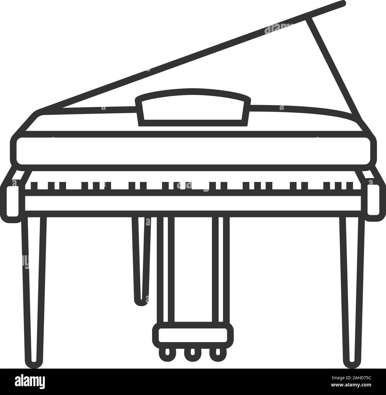 Piano linear icon. Thin line illustration. Fortepiano. Contour symbol ...