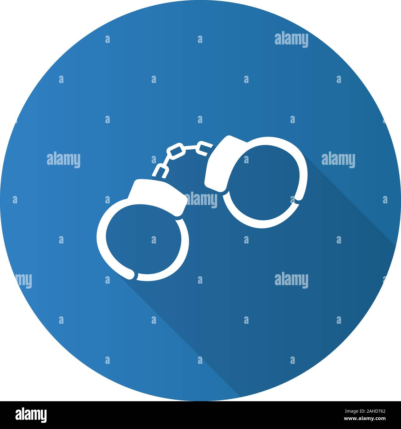 Handcuffs flat design long shadow glyph icon. Manacle. Vector ...