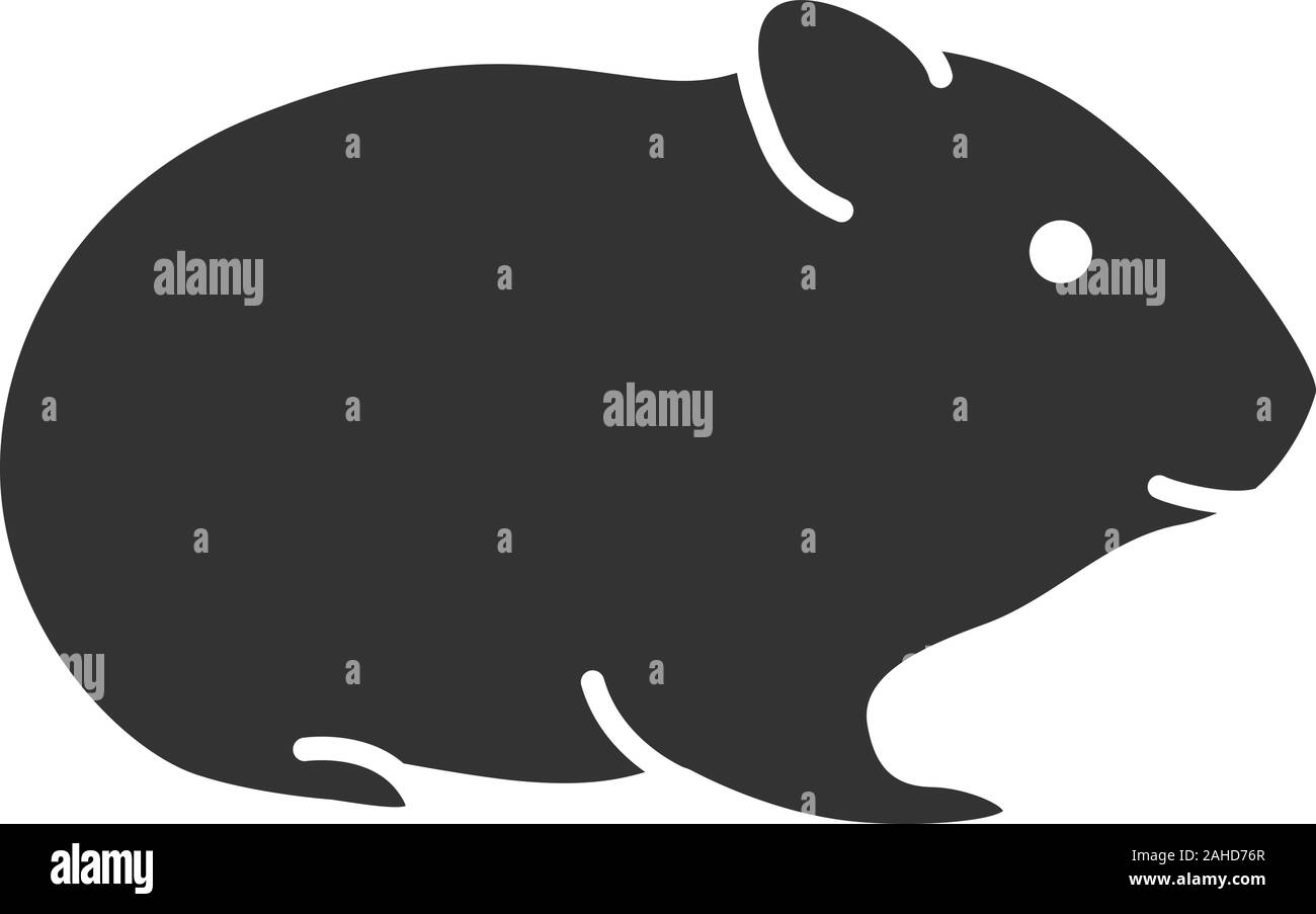 Hamster glyph icon. Rodent. Silhouette symbol. Negative space. Vector ...
