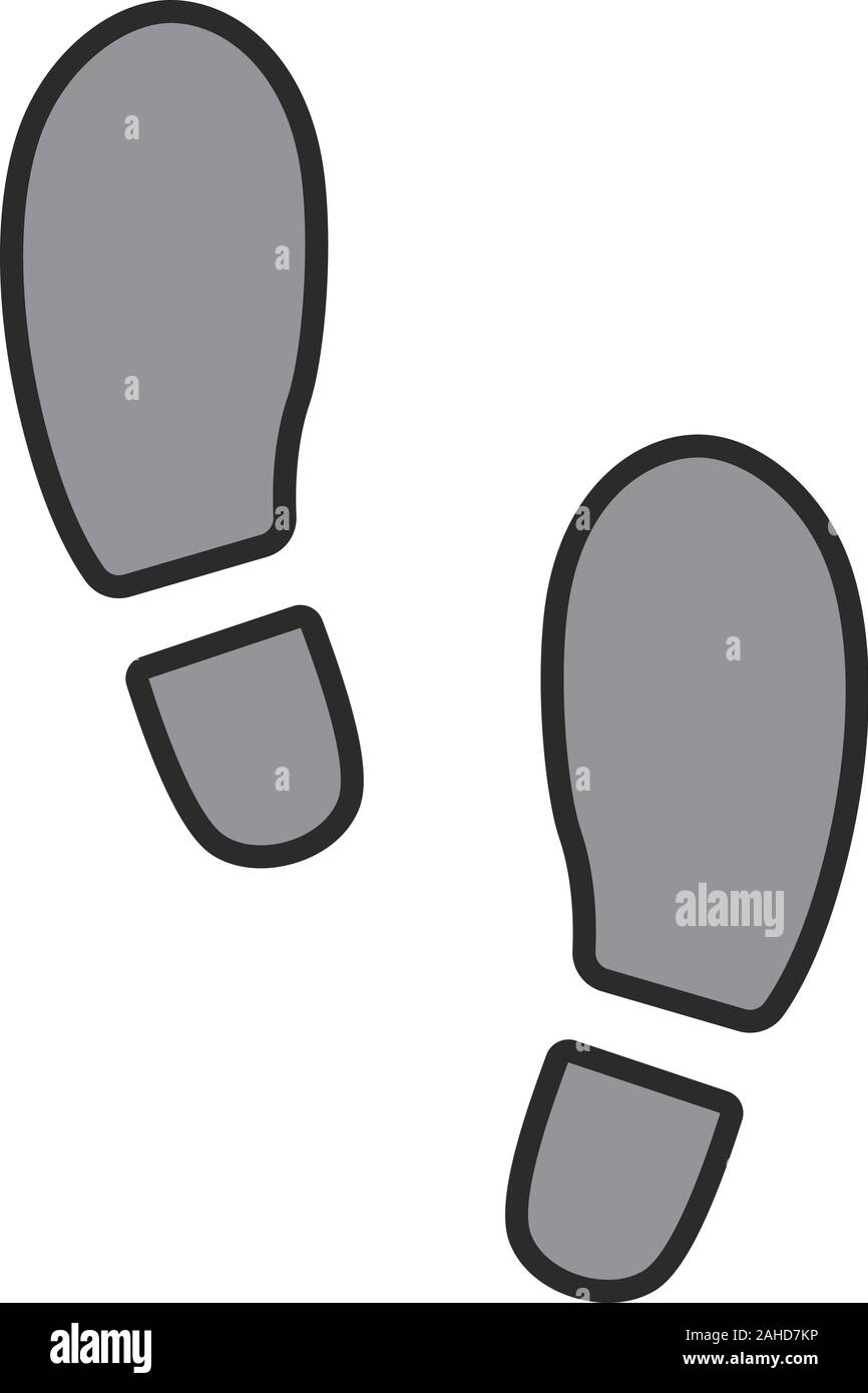 Footprints color icon. Footsteps. Evidence. Isolated vector ...