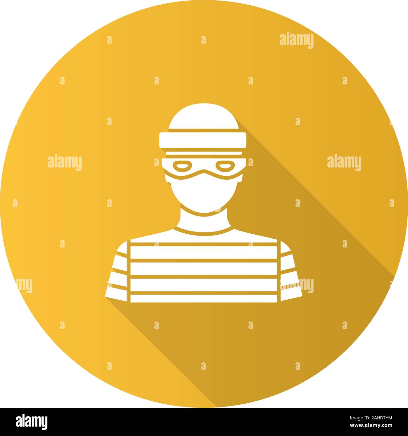 Robber flat design long shadow glyph icon. Thief. Housebreaker. Vector ...