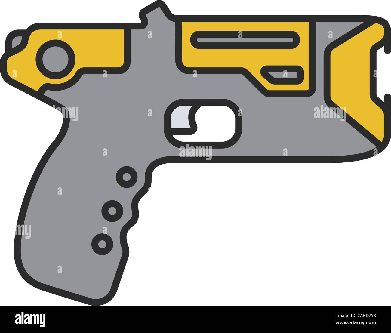 Taser color icon. Incapacitating gun. Electroshock weapon. Isolated ...