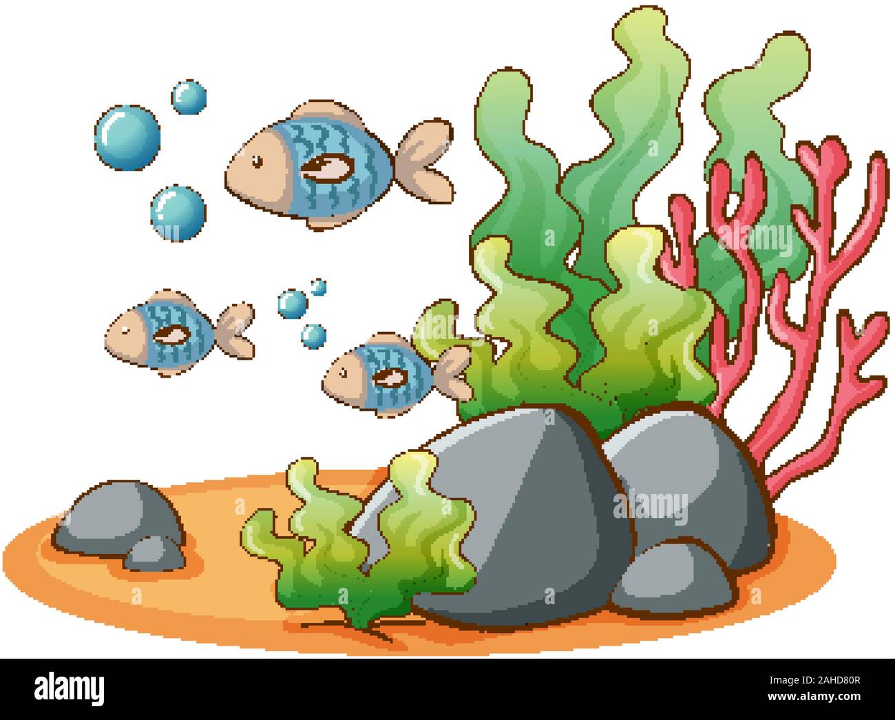 Fish swimming on white background illustration Stock Vector Image & Art ...