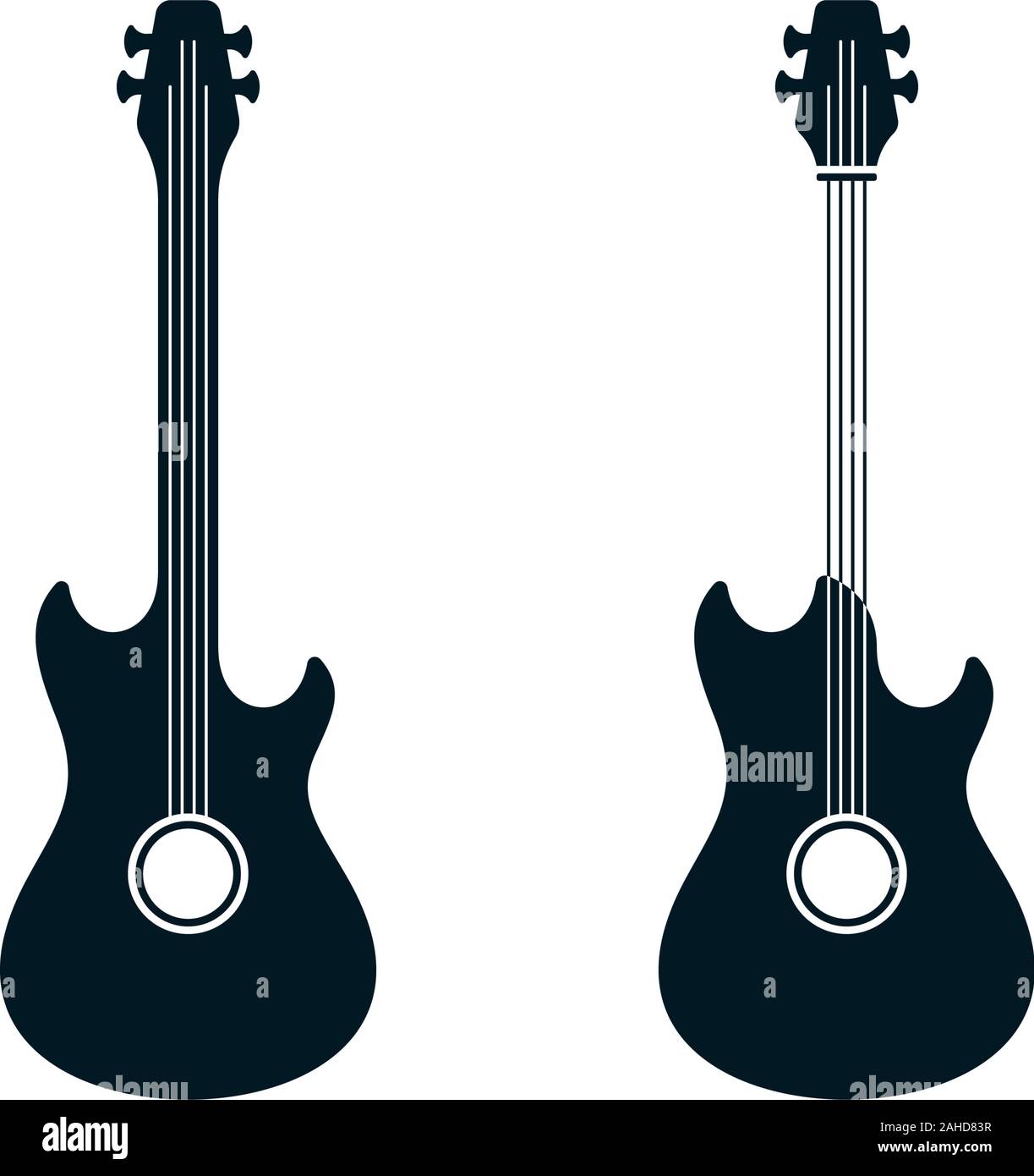 Acoustic guitar flat symbols. Musical instruments icon design Stock ...