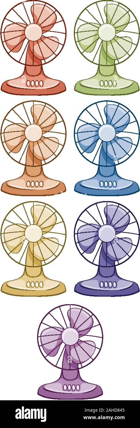 Electric fans in different color illustration Stock Vector Image & Art ...