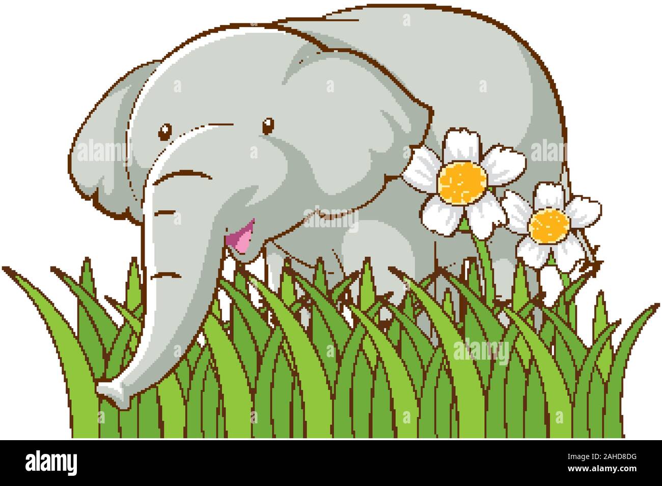 Isolated picture of gray elephant illustration Stock Vector Image & Art ...