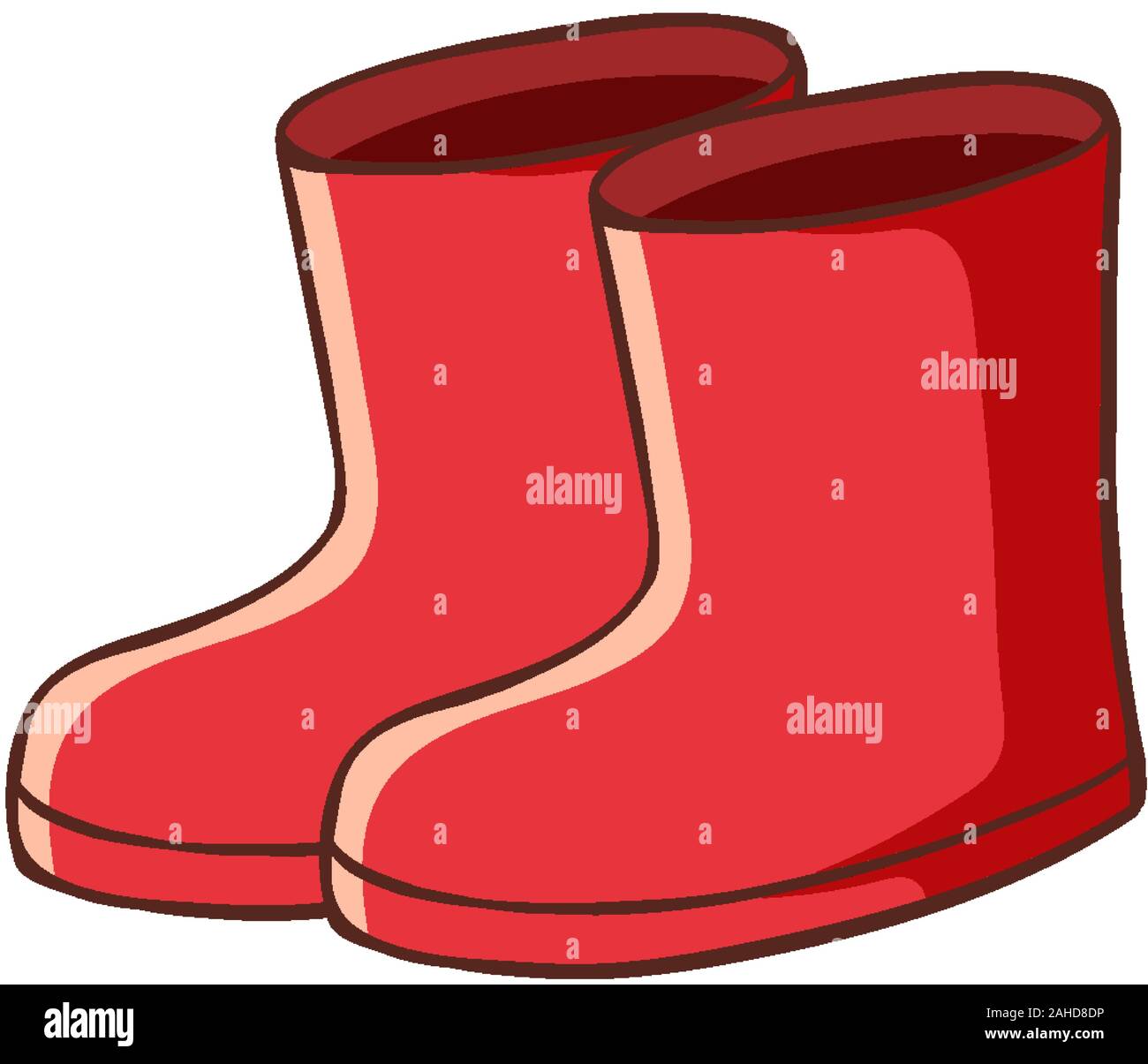 Pair of red boots on white background illustration Stock Vector Image ...