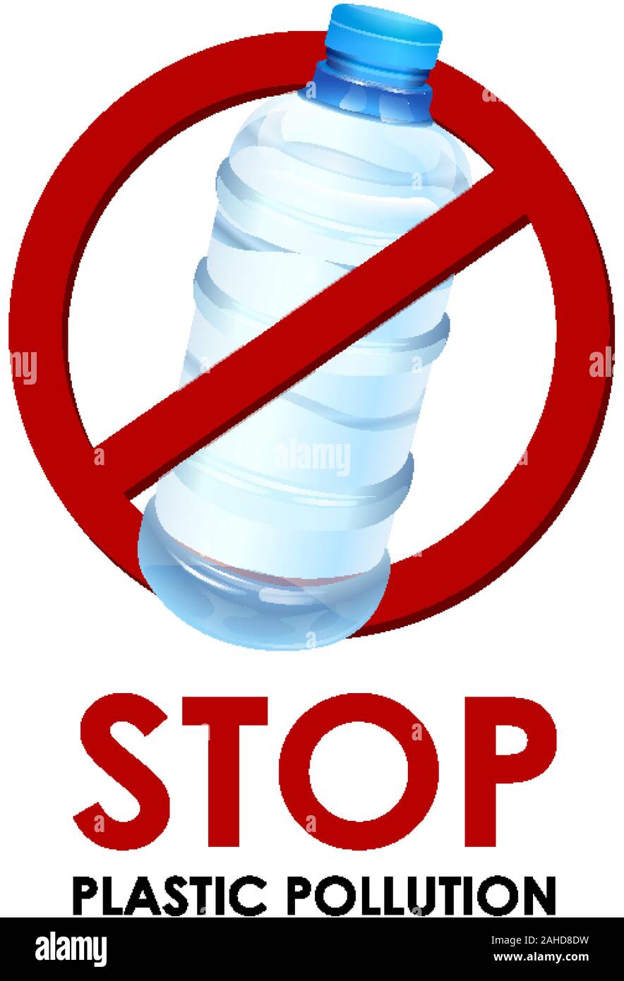 Poster design with no plastic sign illustration Stock Vector Image ...