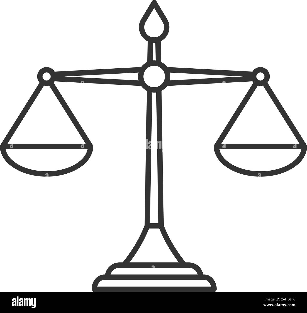 Justice scales linear icon. Thin line illustration. Equality. Judgement ...