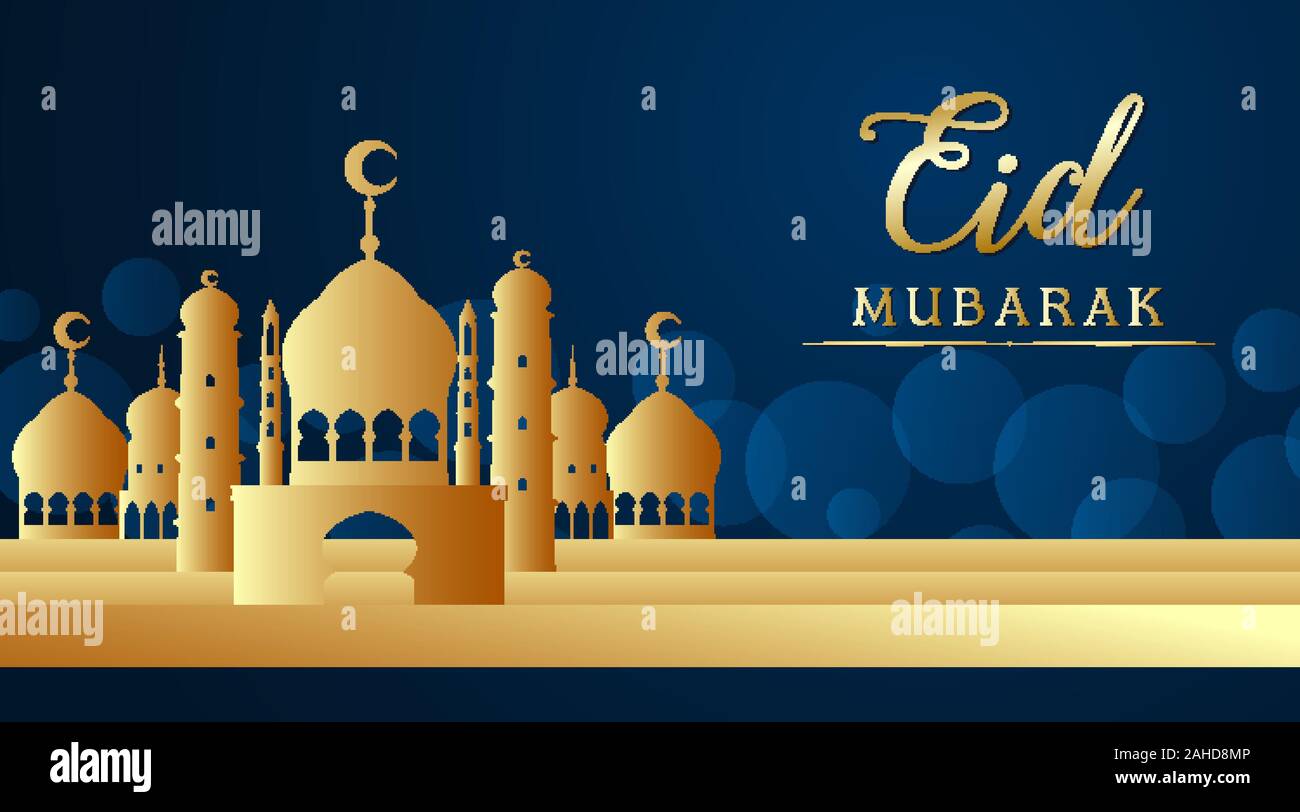 Background design for Muslim festival Eid Mubarak illustration Stock ...