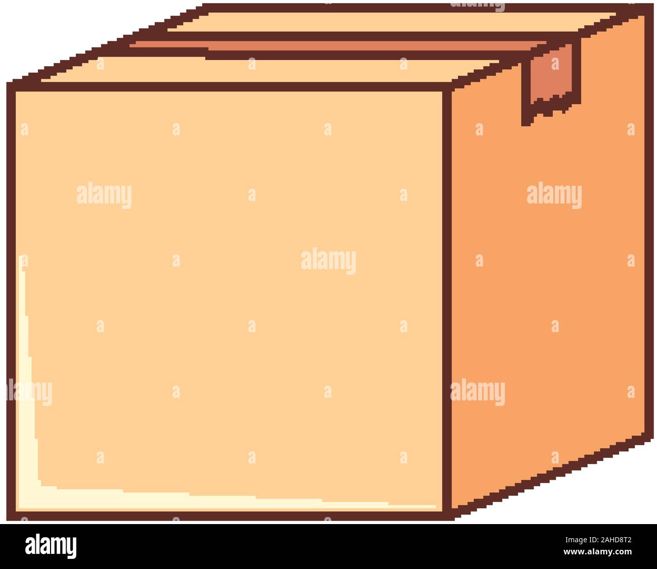 Single cardboard box on white background illustration Stock Vector ...