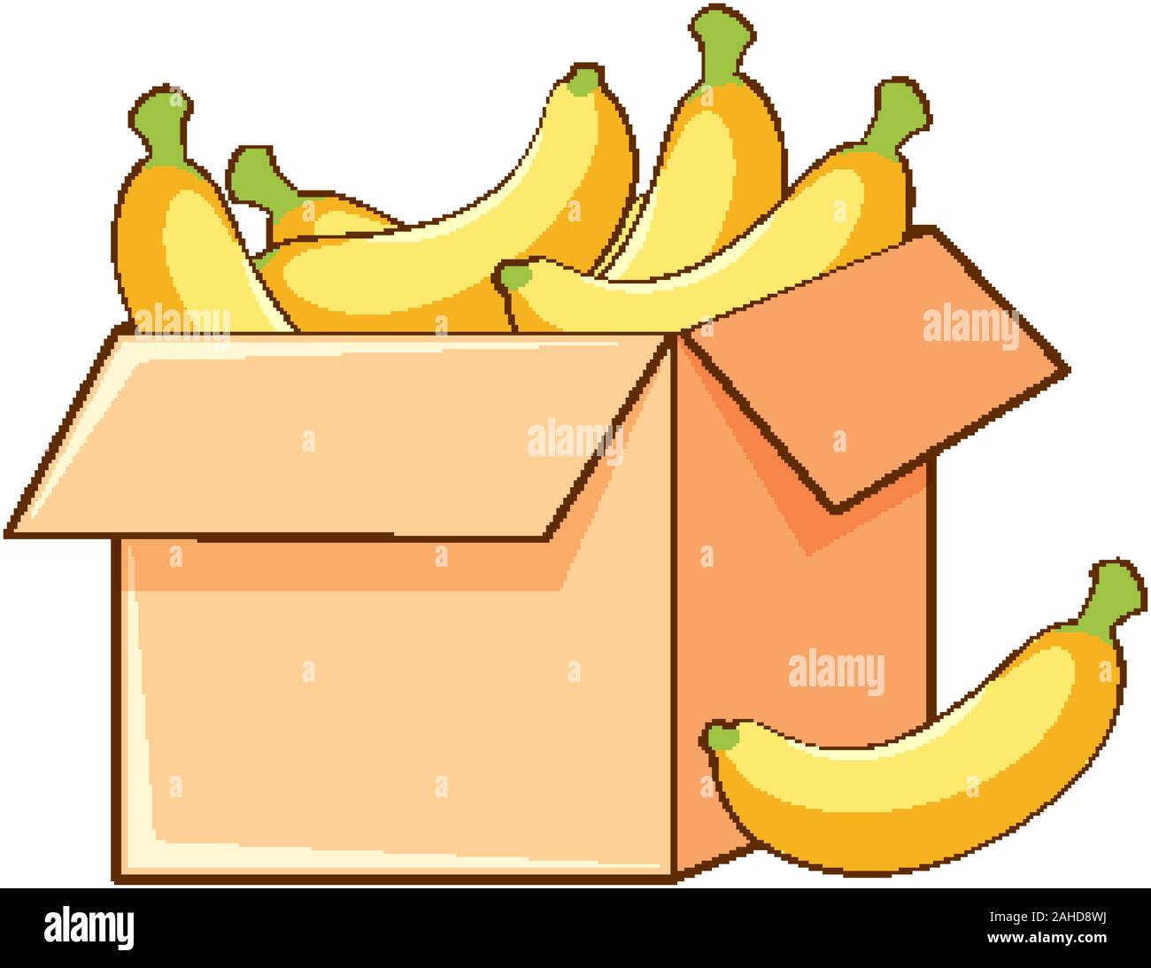 Box of bananas on white background illustration Stock Vector Image ...
