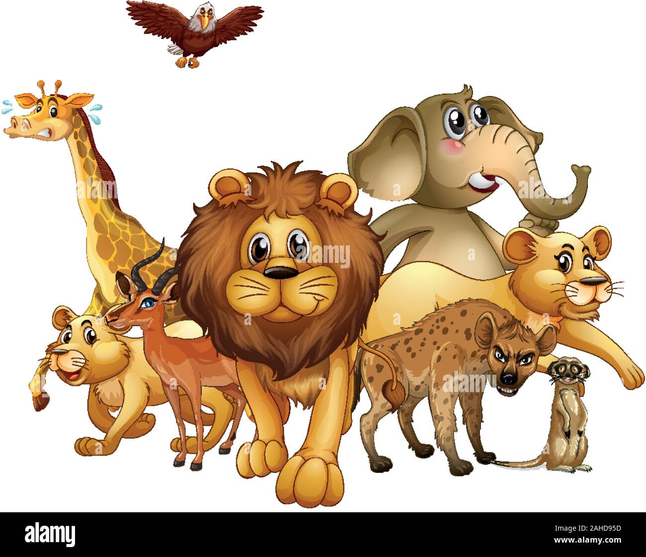 Many animals on white background illustration Stock Vector Image & Art ...