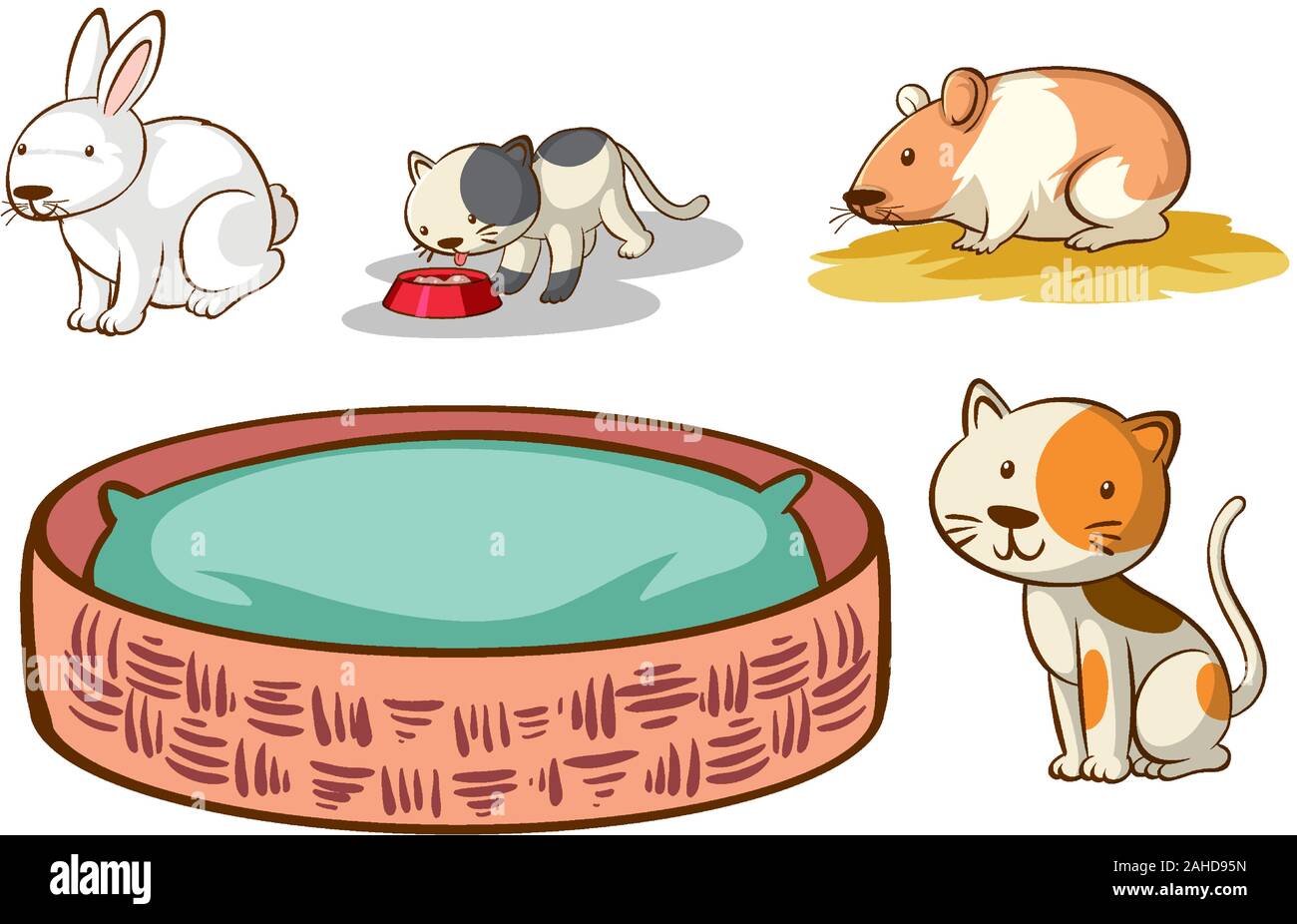 Isolated picture of different pet illustration Stock Vector Image & Art ...