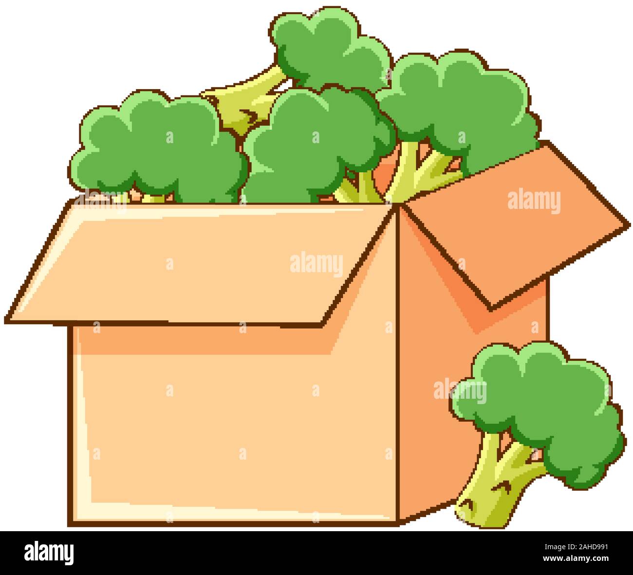 Box of broccoli on white background illustration Stock Vector Image ...