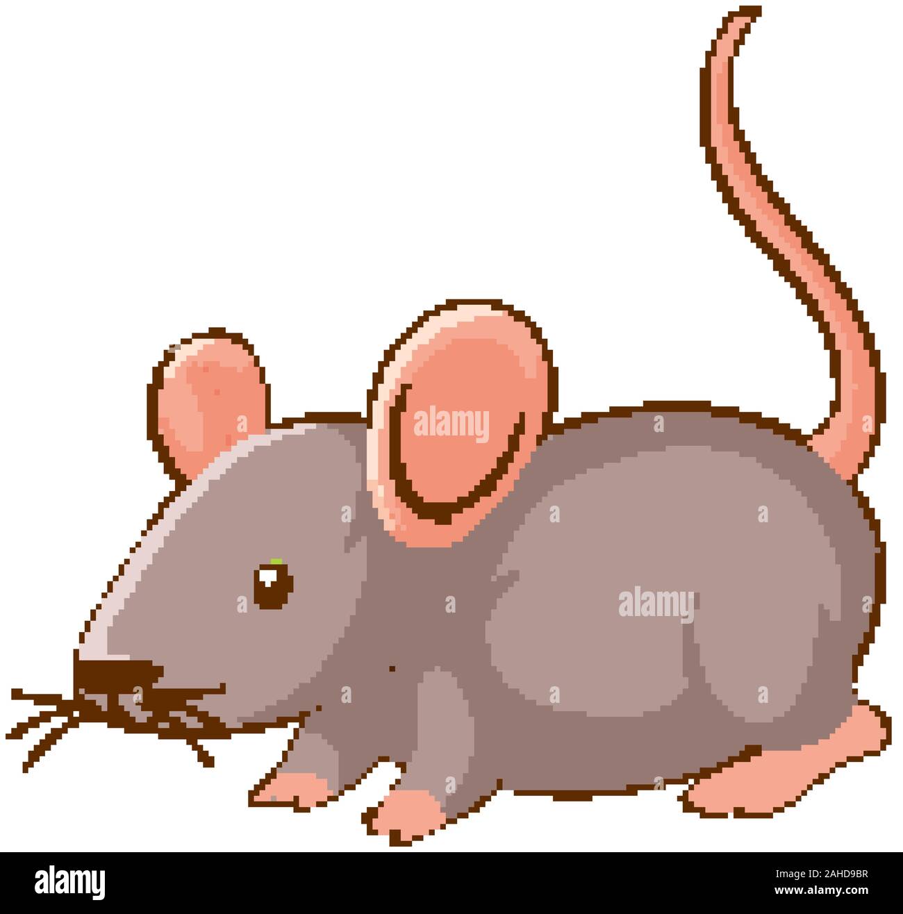 Gray mouse on white background illustration Stock Vector Image & Art ...